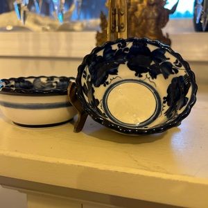 Vintage | Dining | Vintage Gzhel Small Bowls Blue White Porcelain ...